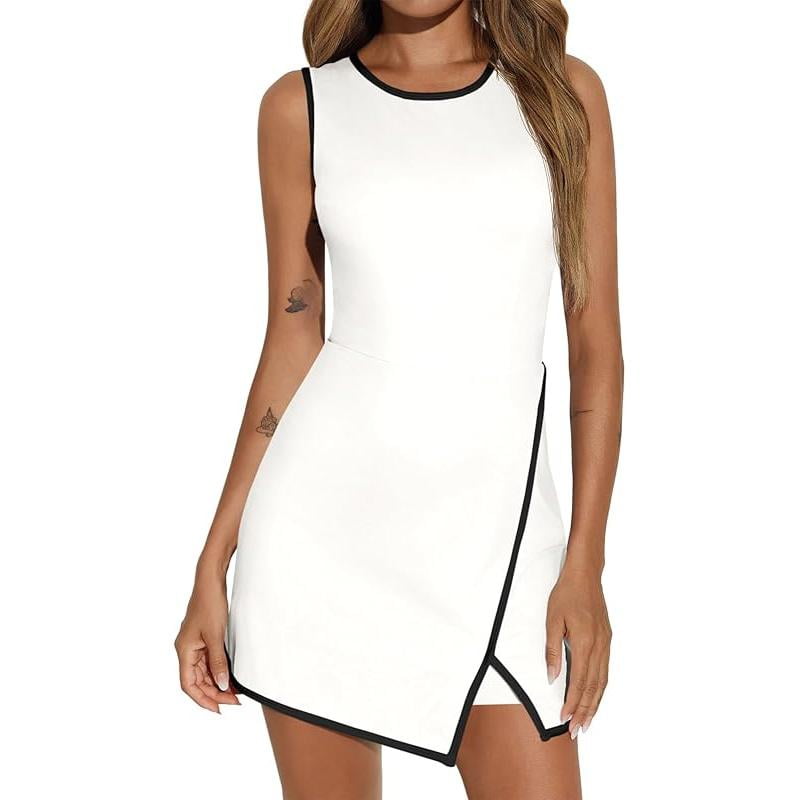 AEXTO Women's Workout Tennis Dress with Built-in Bra & Shorts Pockets ...