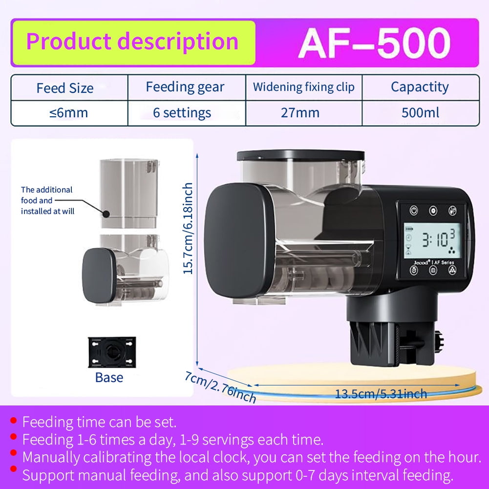 AF 500 250ml/500ml Jebao Aquarium Fish Tank Feeder Goldfish Smart ...