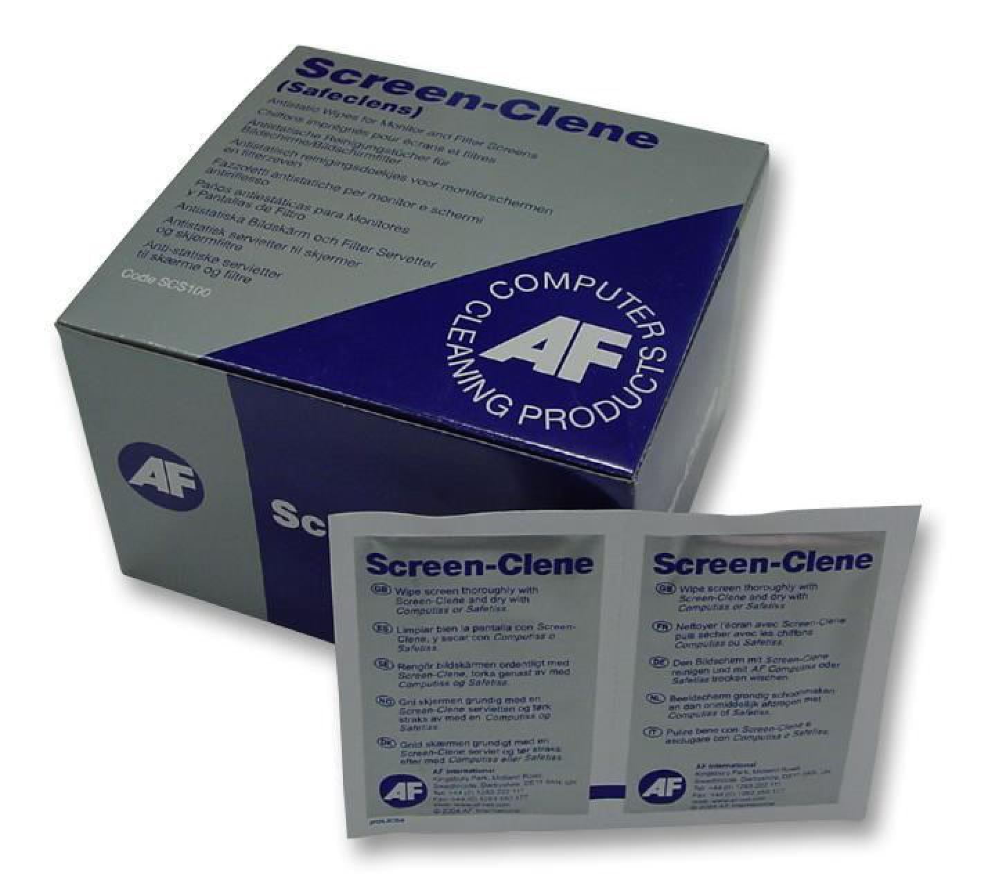 AF INTERNATIONAL - Screen-Clene Anti-Static Screen Cleaning Wipes, 100 ...