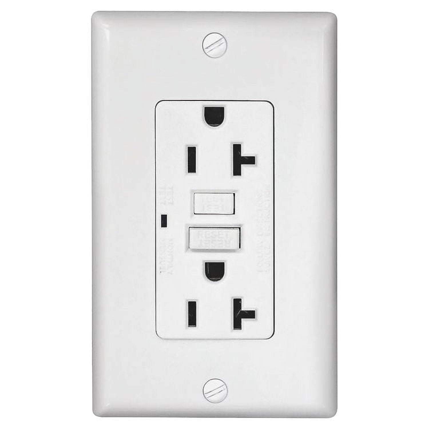 AF Lighting BT273073/602570 Duplex GFCI Receptacle, 125 VAC, 20 A, white - Walmart.com