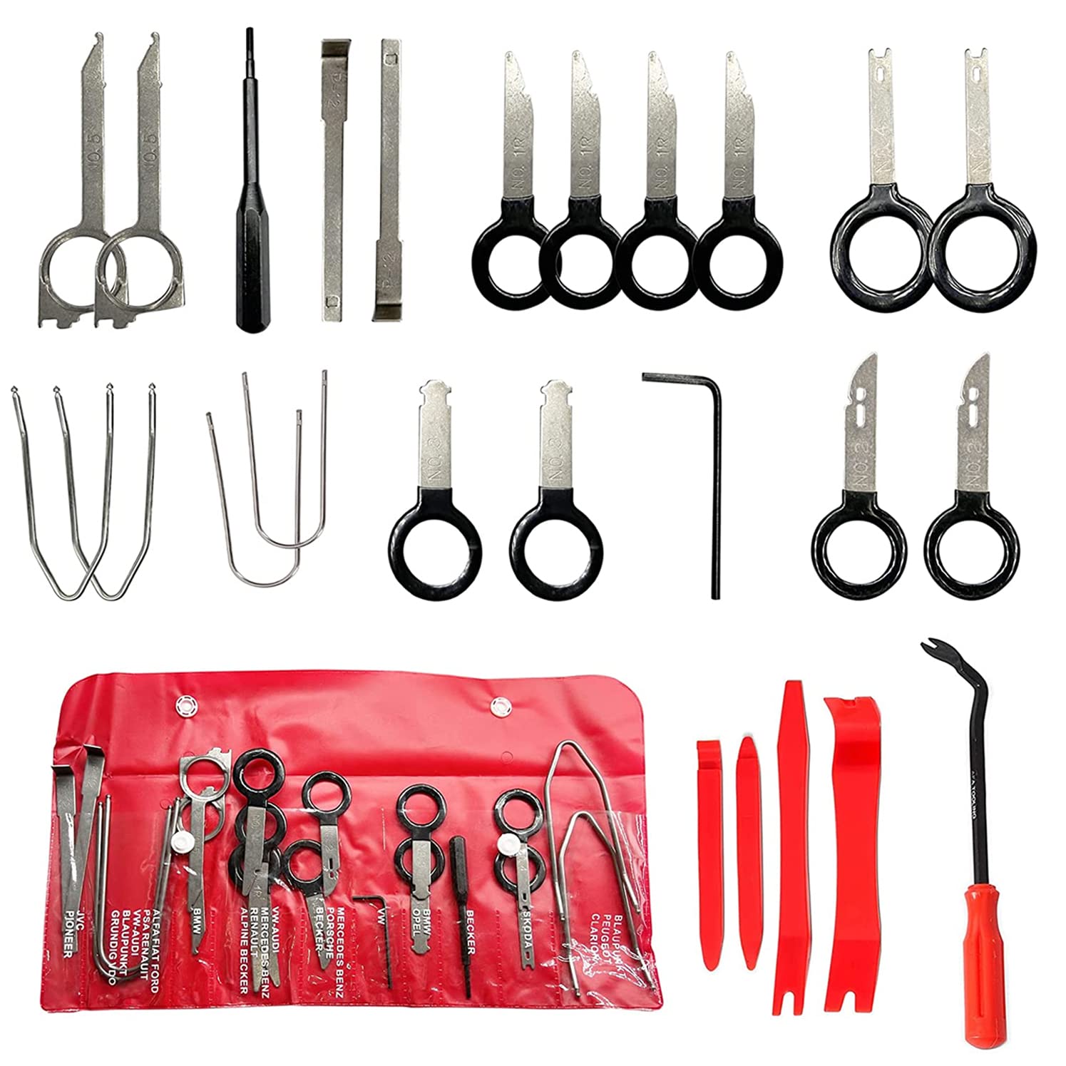AFA Tooling - 20 Pieces Professional Radio Removal Tool Kit with 4 ...