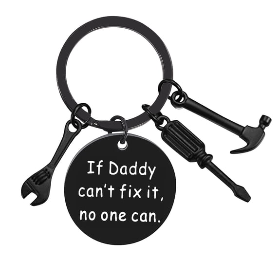 AFACUHX 2PC Father's Day Key Chain If Dad Can't Fix It No One Can with ...