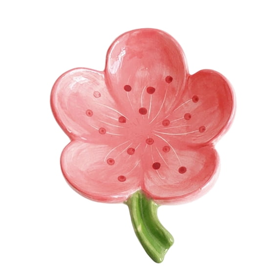 AFACUHX 2PC Hand Painted Flower Shaped Ceramic Soap Dish Porcelain Soap ...