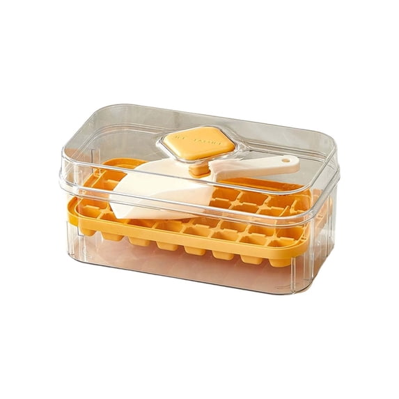 AFACUHX Button with Lid 32 Cavity Silicone Ice Mold Tray Storage Easy ...