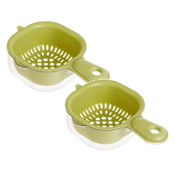 AFACUHX Double Layer Fruit Strainer Bowl with Handle Fruit Vegetable ...