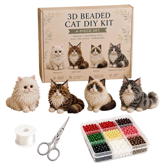 AFACUHX Tiny 3D Beaded Animal DIY Kit Beginner Friendly Beading Craft ...