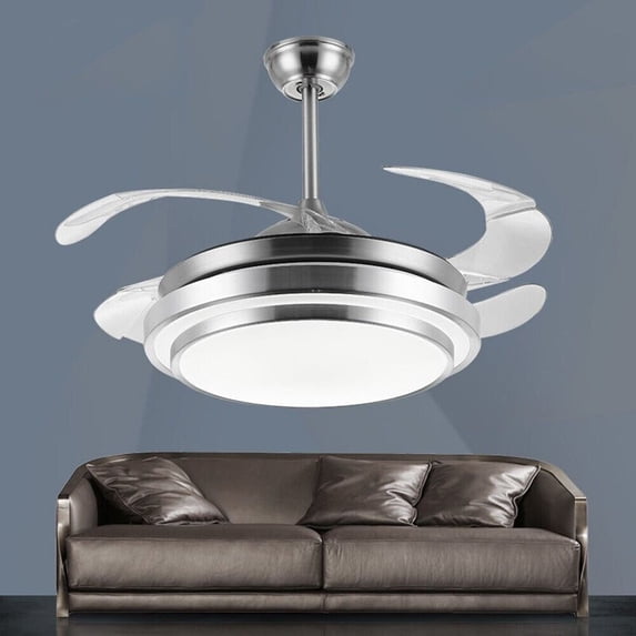 AFANQI 36'' Color Changing kids Ceiling Fan Invisible Blades Chandelier ...