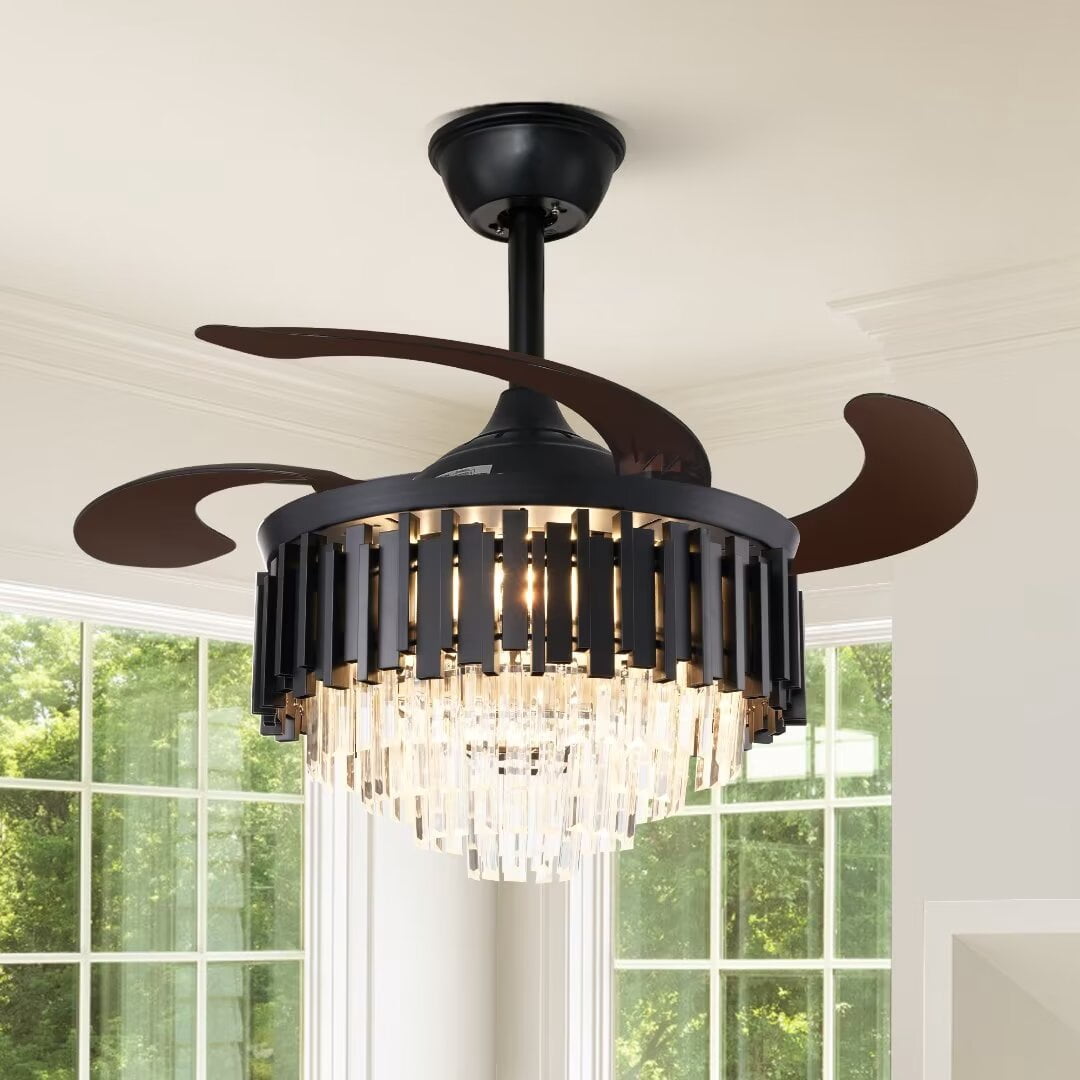 AFANQI 42 Inch Modern Invisible Ceiling Fan Light, Remote Control ...