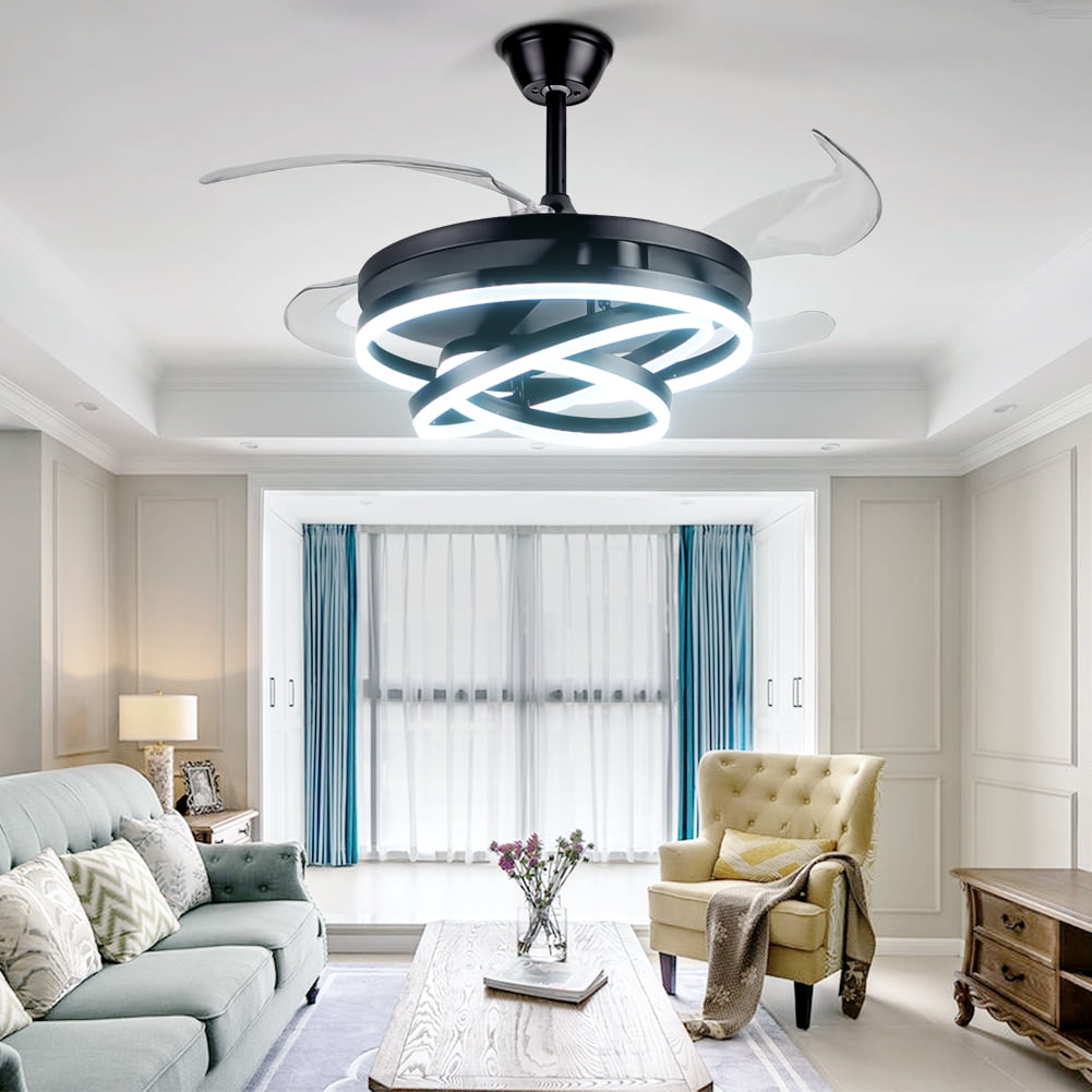AFANQI 42 Inch Modern Reversing Chandelier Ceiling Fan Remote, 4-Blade ...