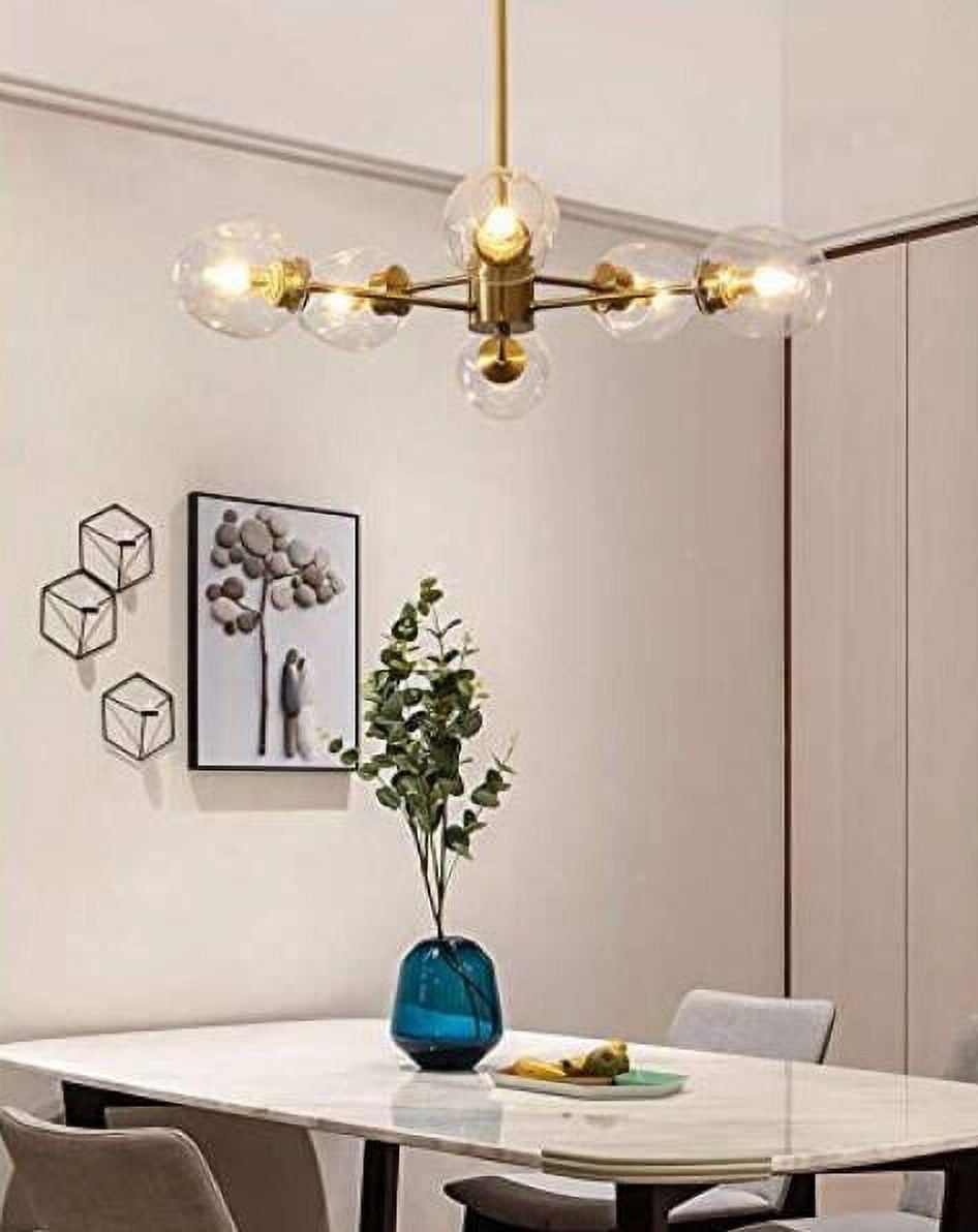 AFANQI 6-Light Modern Chandelier, Sputnik Pedant Light Fixture for ...