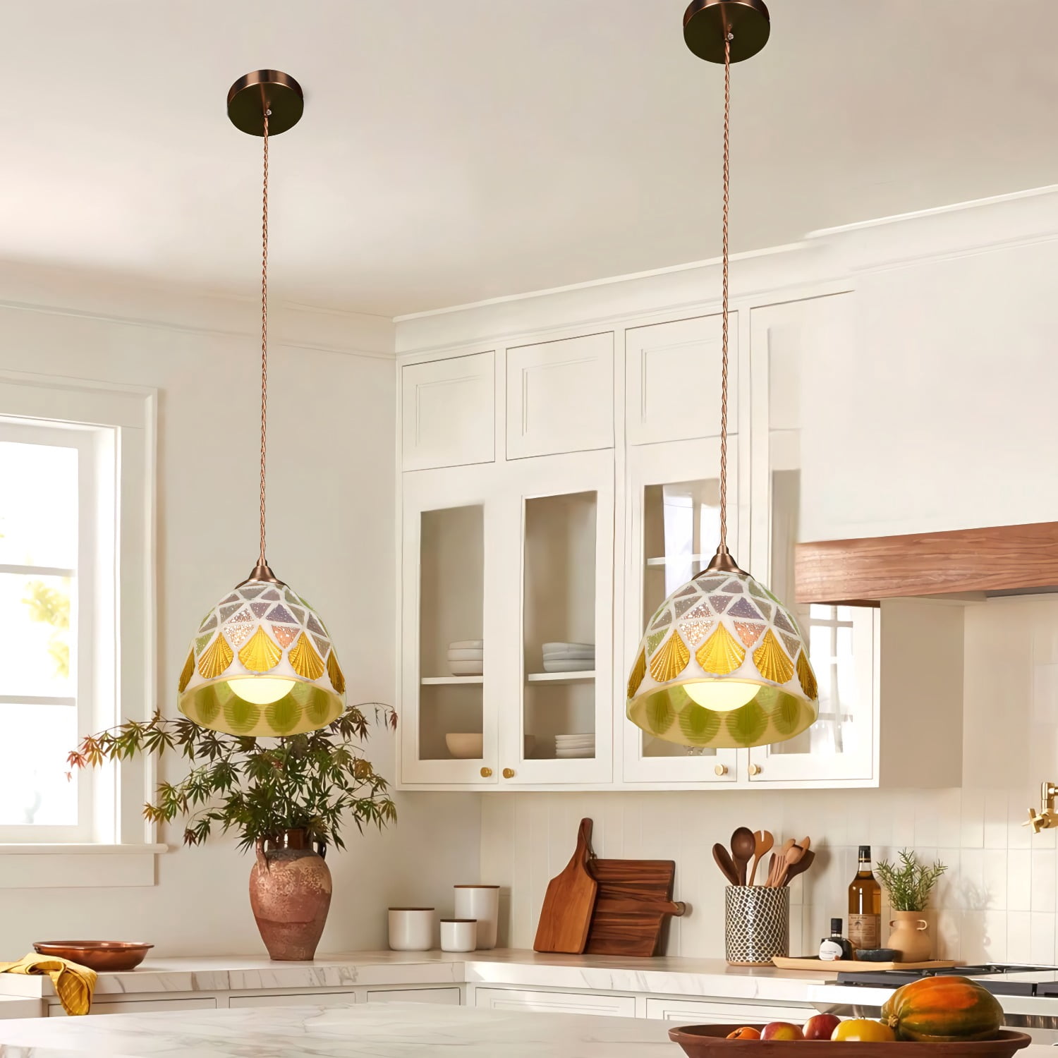 AFANQI 7-inch modern creative scallop single-head pendant light ...