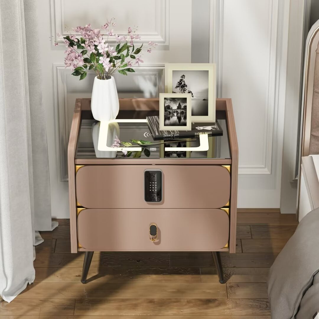 AFANQI AFANQI Smart Double Drawer Nightstand, Multifunctional Creative ...