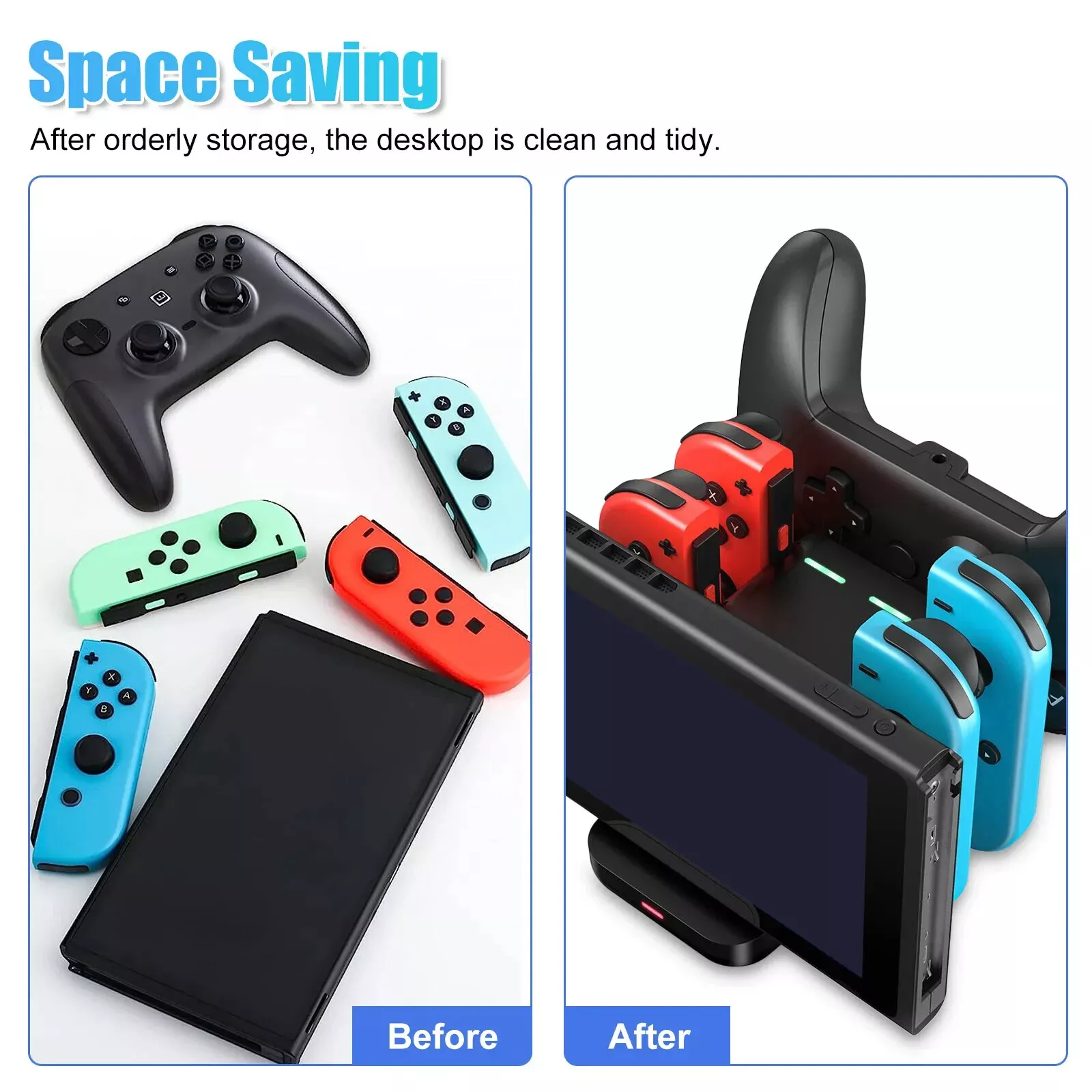 AFANQI For Nintendo Switch Joy-Con Pro Controller Charging Stand Dock ...