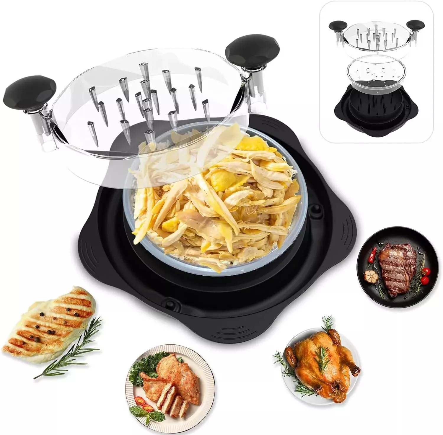 AFANQI Upgraded chicken meat grinder with transparent cover, non-slip ...