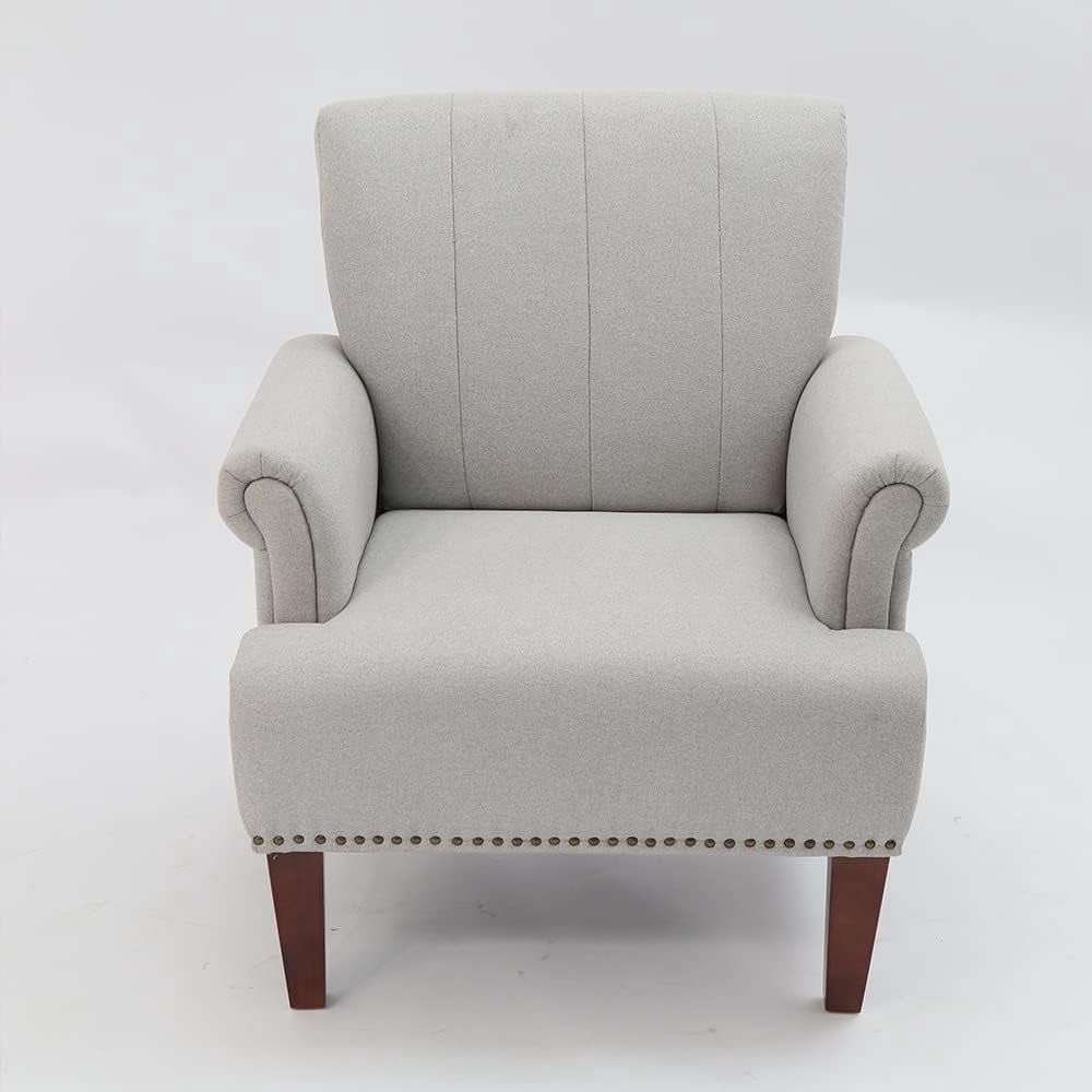 AFANSO Traditional Armchair Turned Legs Accent Chair Nailhead Trim Home ...