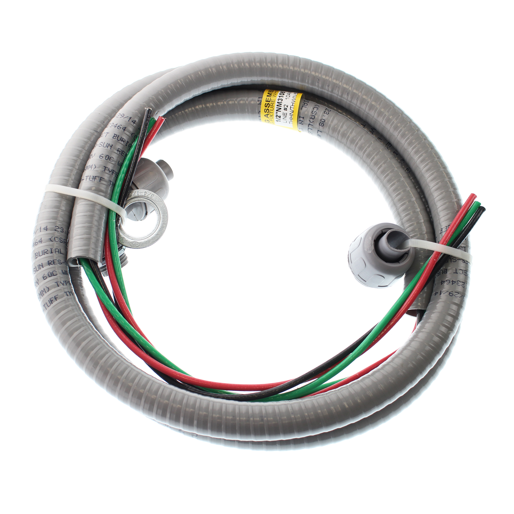 AFC 8015 Pre-Wired Non-Metallic Liquid Tight Conduit 1/2" x 6' Moisture ...