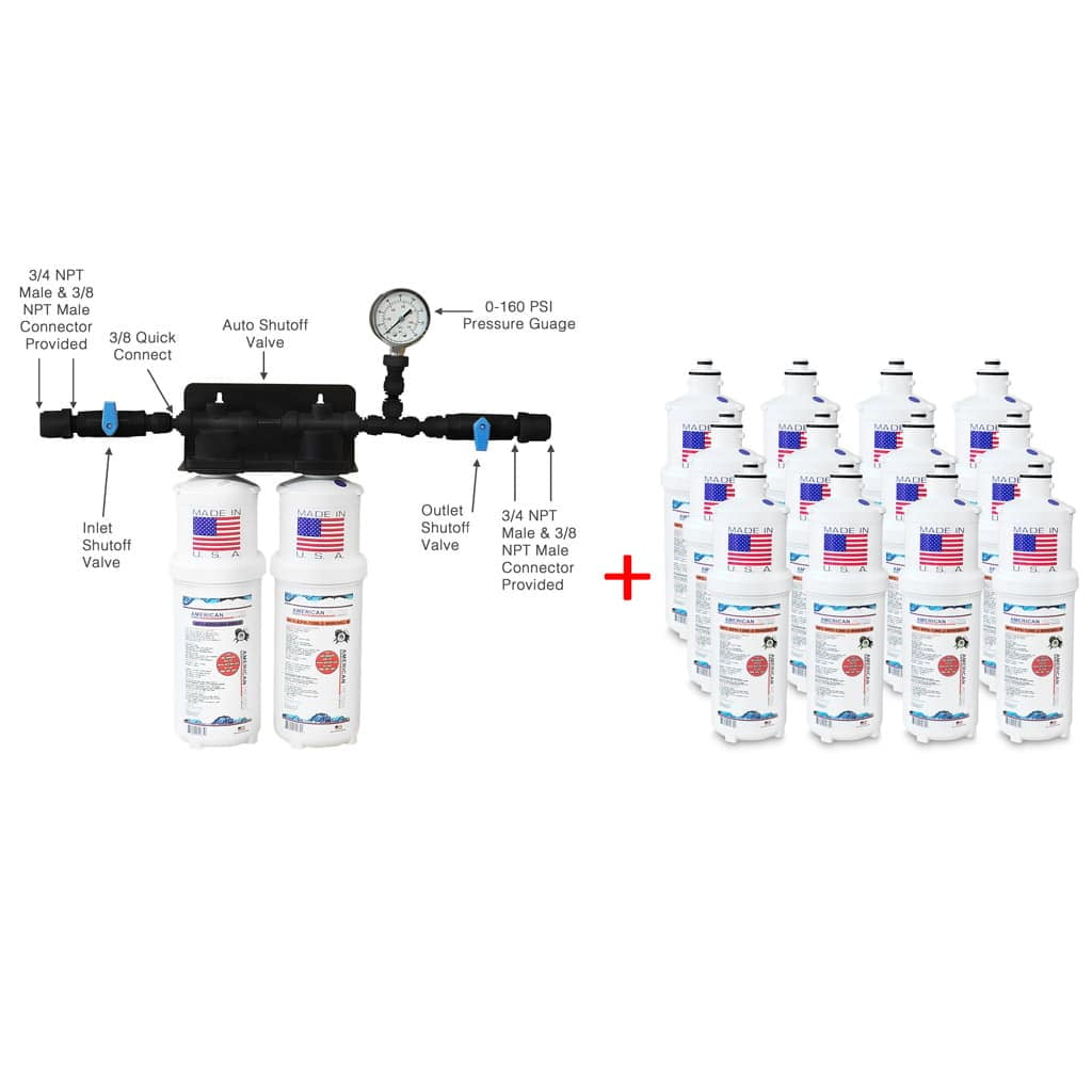 AFC® #AFC-2S-18S Double / Twin Filter Food Service / Ice Machine Water ...