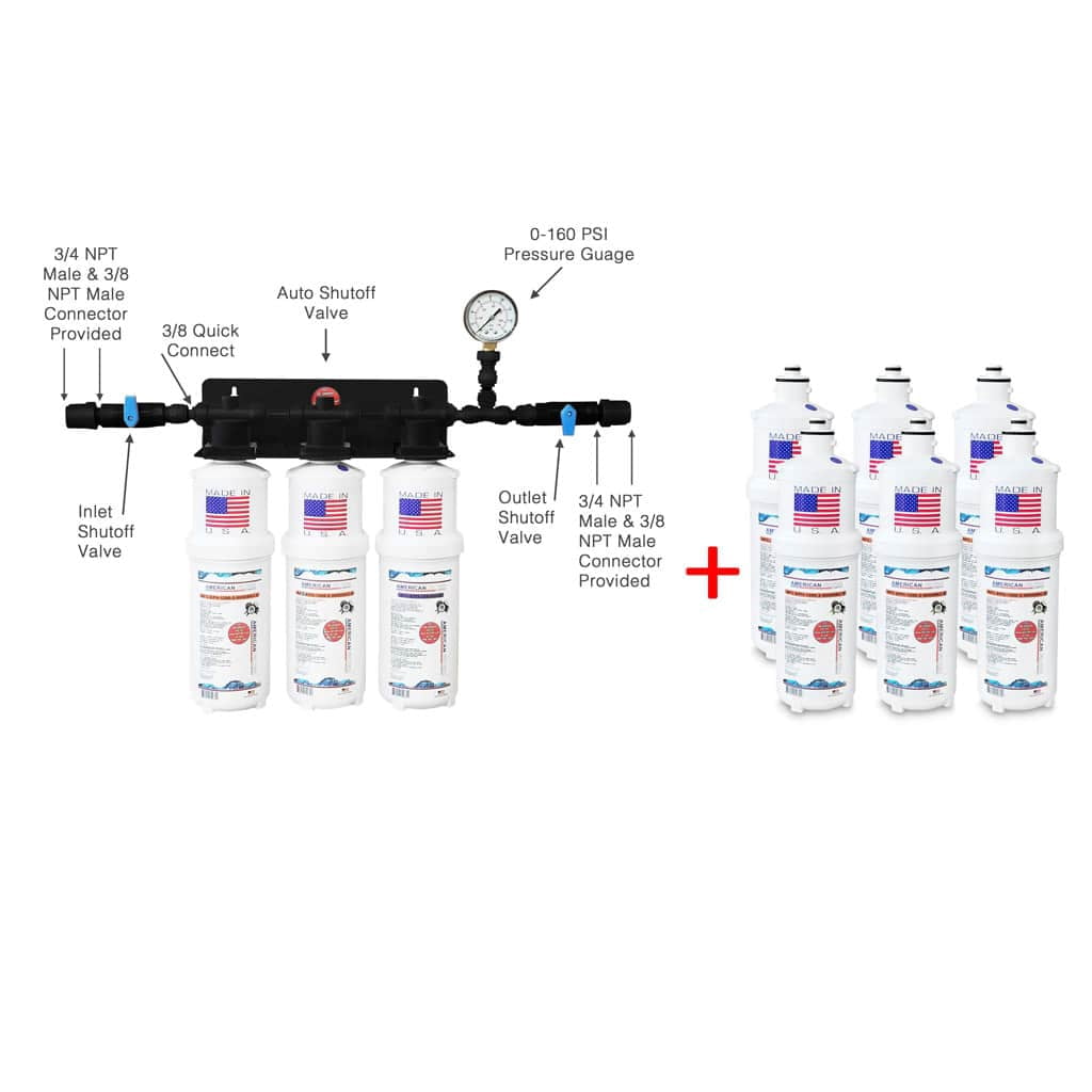 AFC® #AFC-3S-27S Triple Filter / Food Service / Ice Machine Water ...