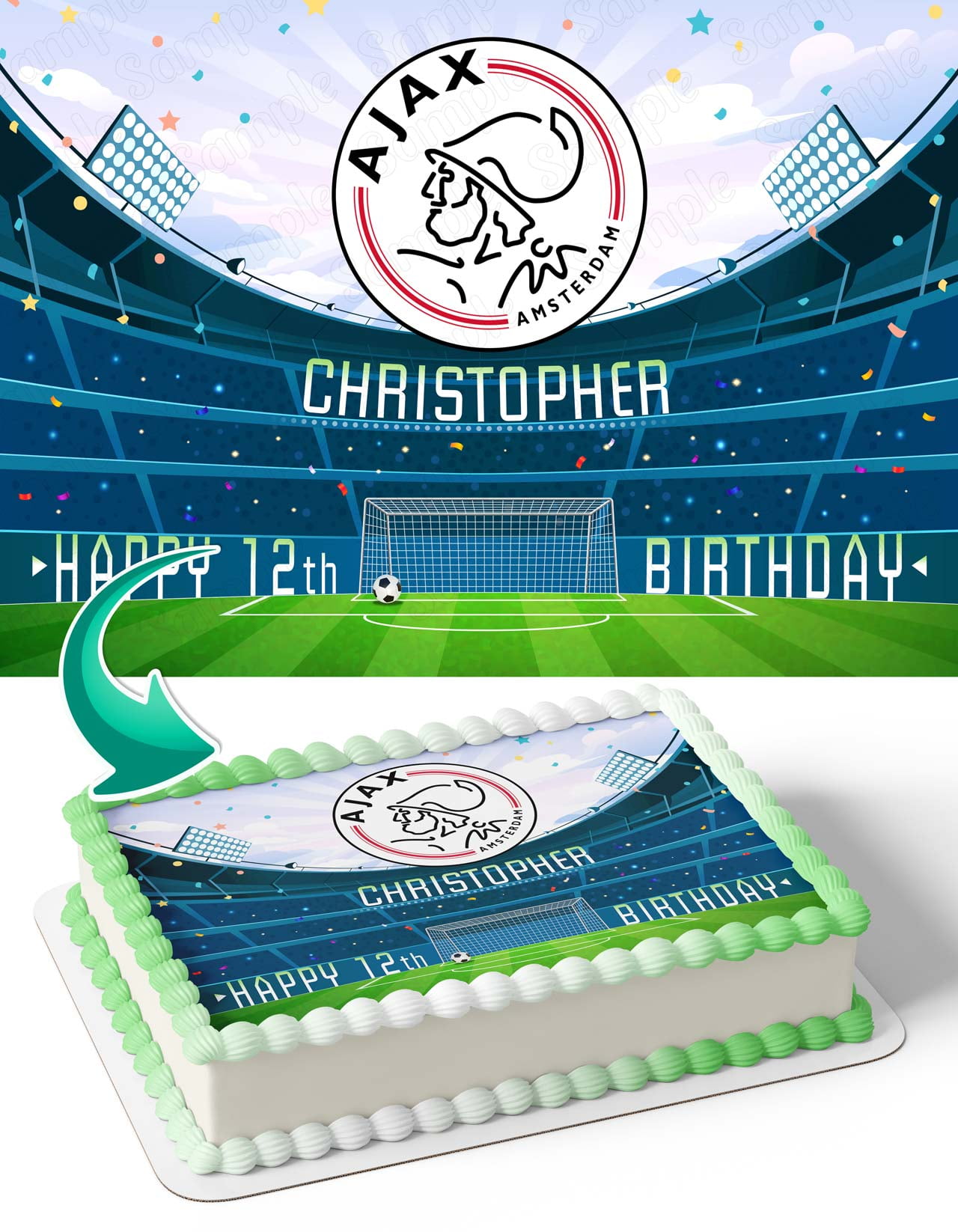 AFC Ajax Edible Cake Image Topper Birthday Cake Picture Photo Icing ...