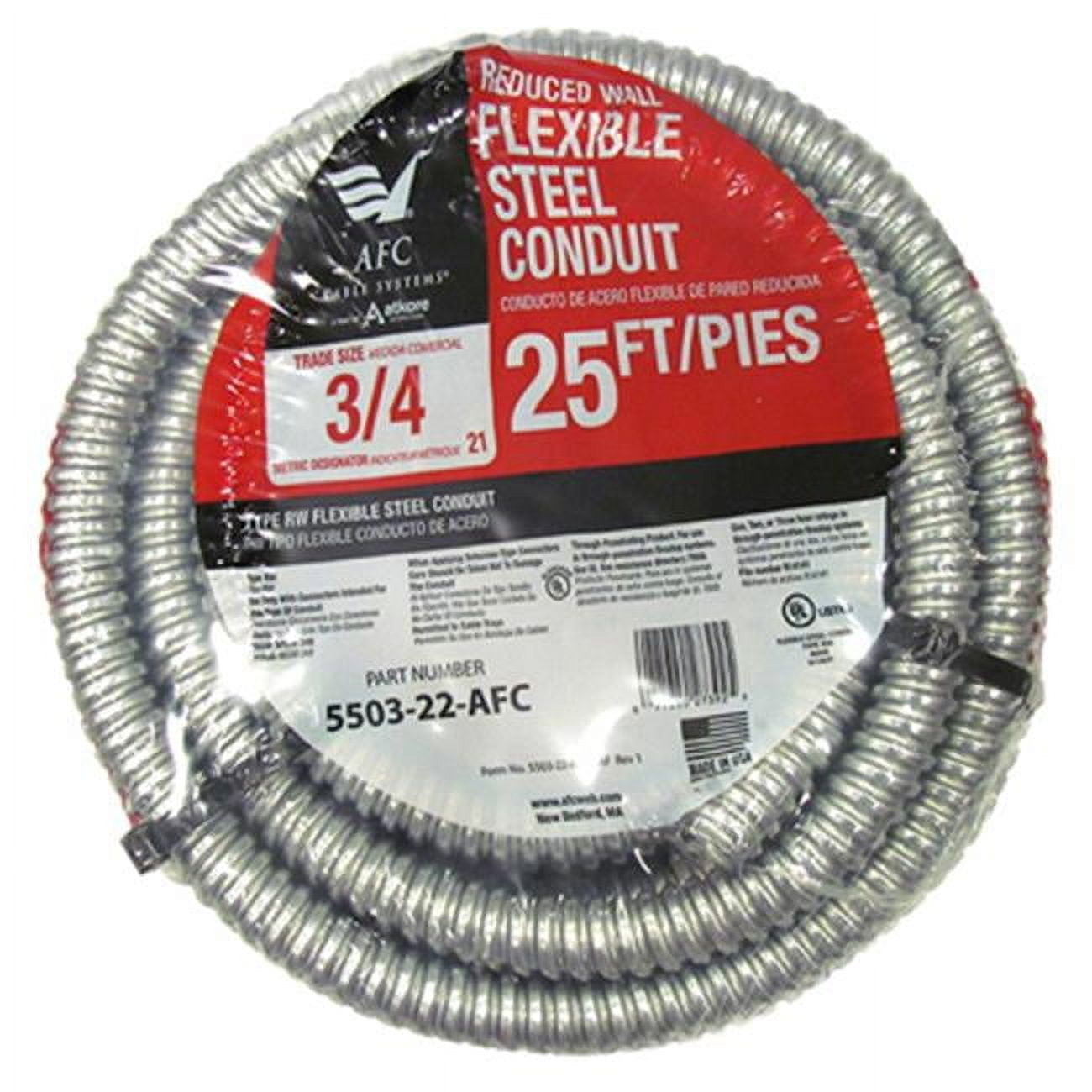AFC Cable Systems 5503-22-AFC 0.75 in. x 25 ft. Reduced Wall Steel ...