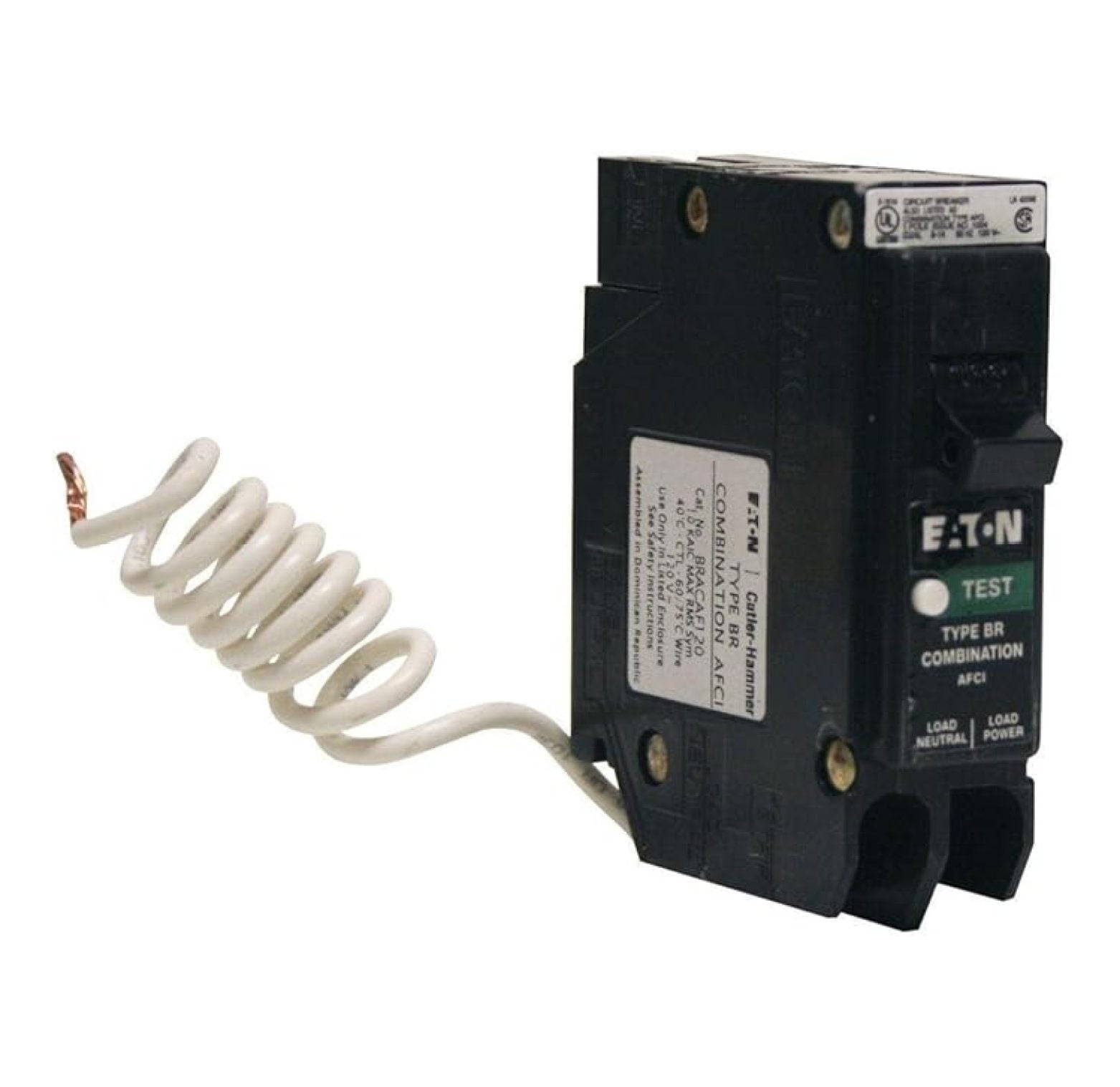 AFCI Arc Fault Circuit Breaker 20 Amp 1 Pole - Electrical Safety Device ...