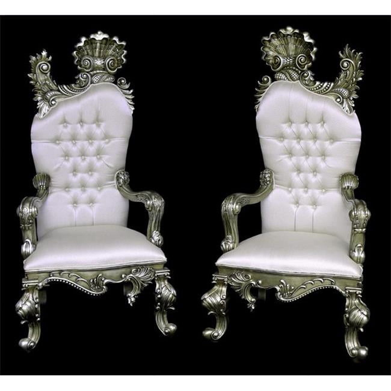 AFD Home 12011260 Upholstery & Hardwood Platine Cartouche Chair, White ...