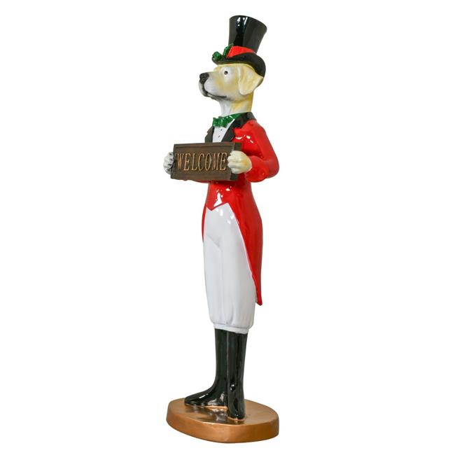 AFD Home Holiday Dogman Welcome Sign Statue - Red, White & Green ...