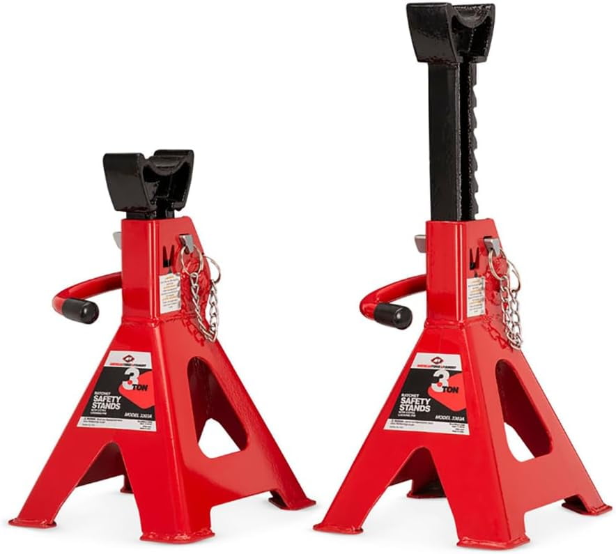 AFF 3 Ton Jack Stand Set - Heavy Duty Ratchet Style Jack Stands - Pair ...