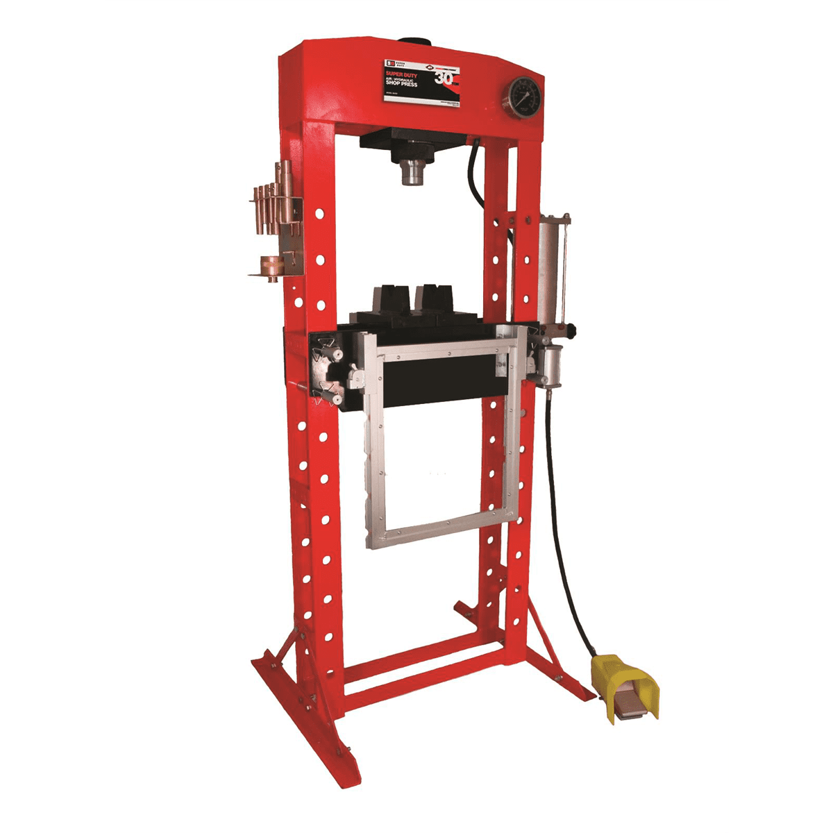 AFF- Shop Press - 30 Ton Capacity - Foot Operated Air Motor/Manual Pump ...