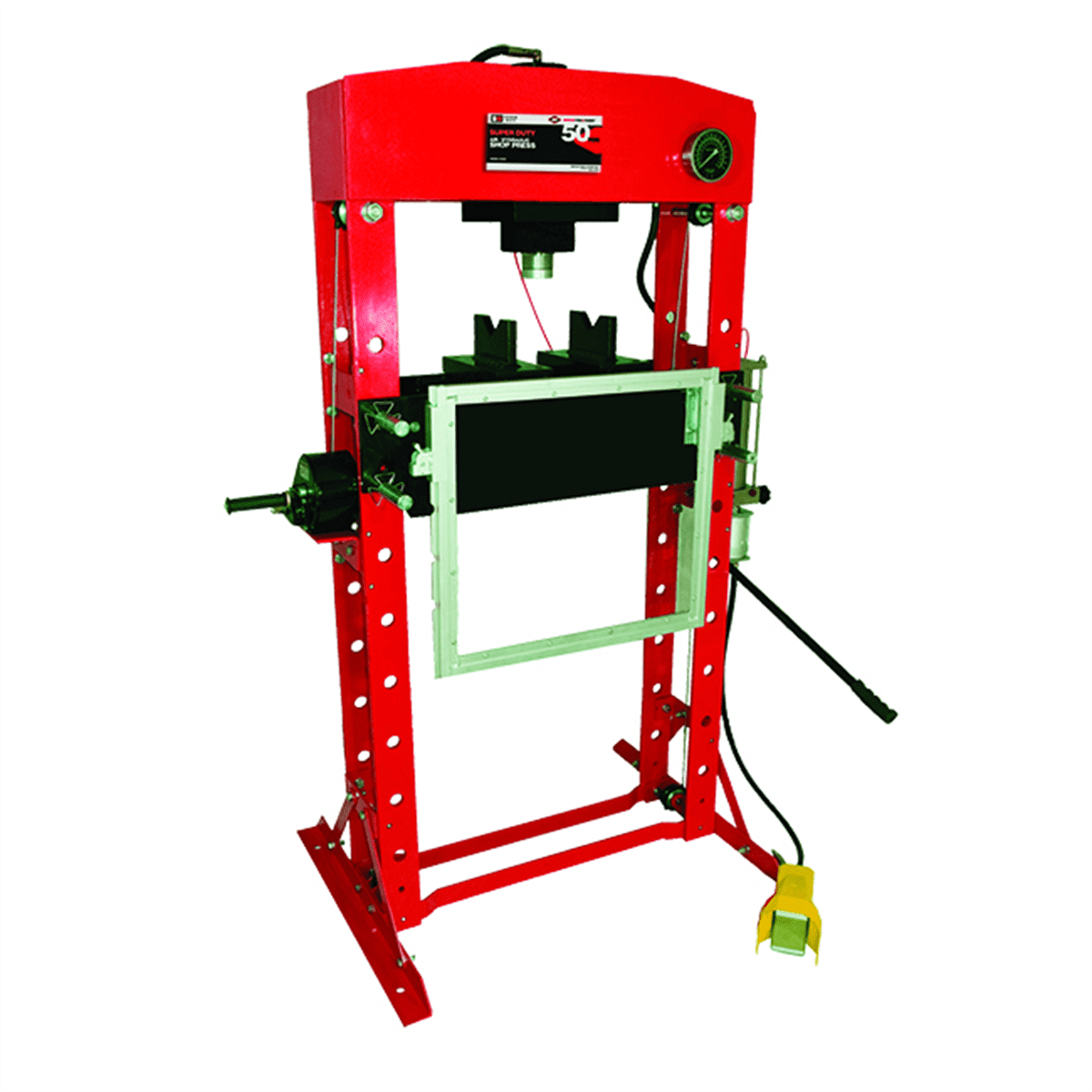 AFF - Shop Press - 50 Ton Capacity - Foot Operated Air Motor/Manual ...