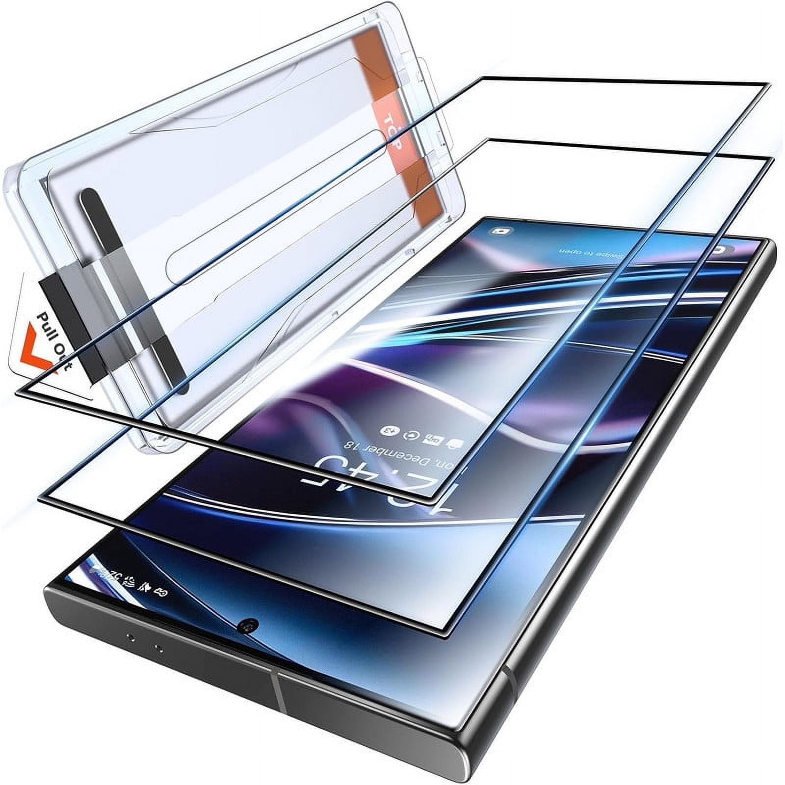 AFFLUX 2 Pack for Samsung Galaxy S25, S24 Tempered Glass Screen Protector Magic Installation ...