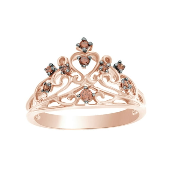 AFFY Royal King 0.12 Cttw Round Shape White Diamond Crown Ring In 10K ...