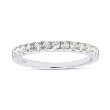 AFFY Double Row Half Eternity Wedding Band Ring for Women, 0.70 Carat ...