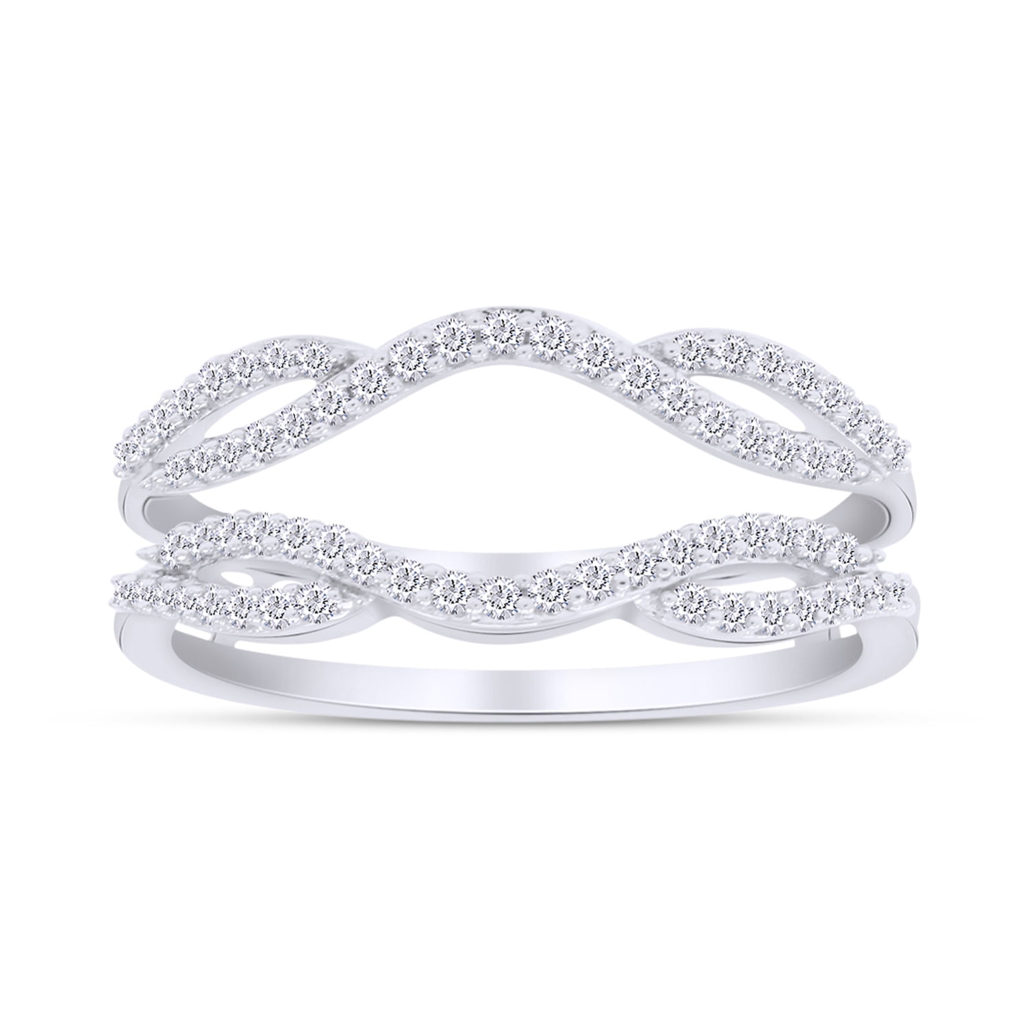 AFFY 0.50CT Cubic Zirconia Double Infinity Enhancer Guard Ring for ...