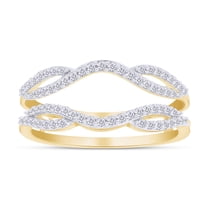 AFFY 0.25CT Moissanite Diamond Criss Cross Infinity Ring Guard Enhancer ...