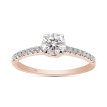 AFFY 0.35CT Round Moissanite Diamond Solitaire Engagement Ring for ...