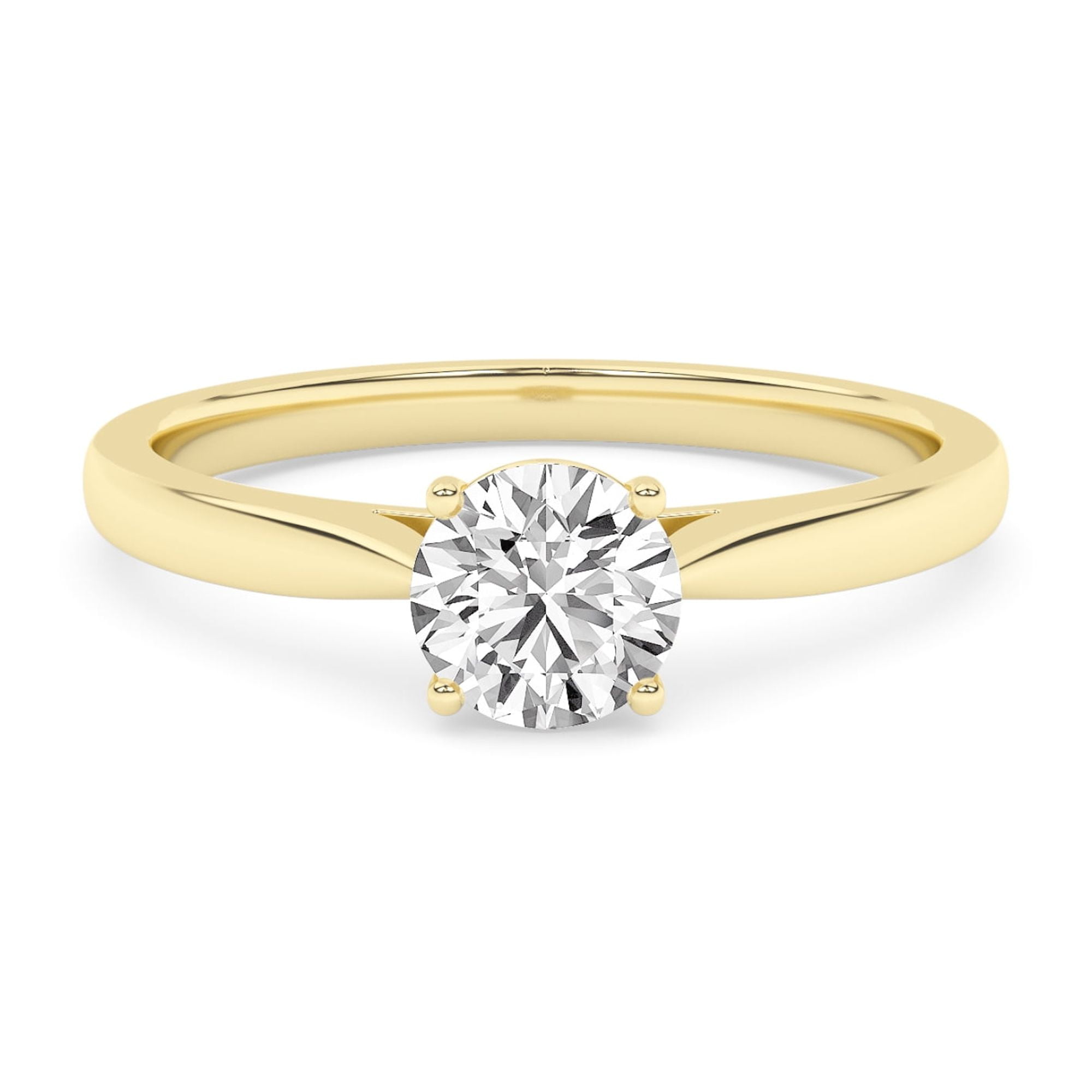 AFFY 1/2 Carat (ctw) Solitaire Engagement Rings For Women, Round Lab ...
