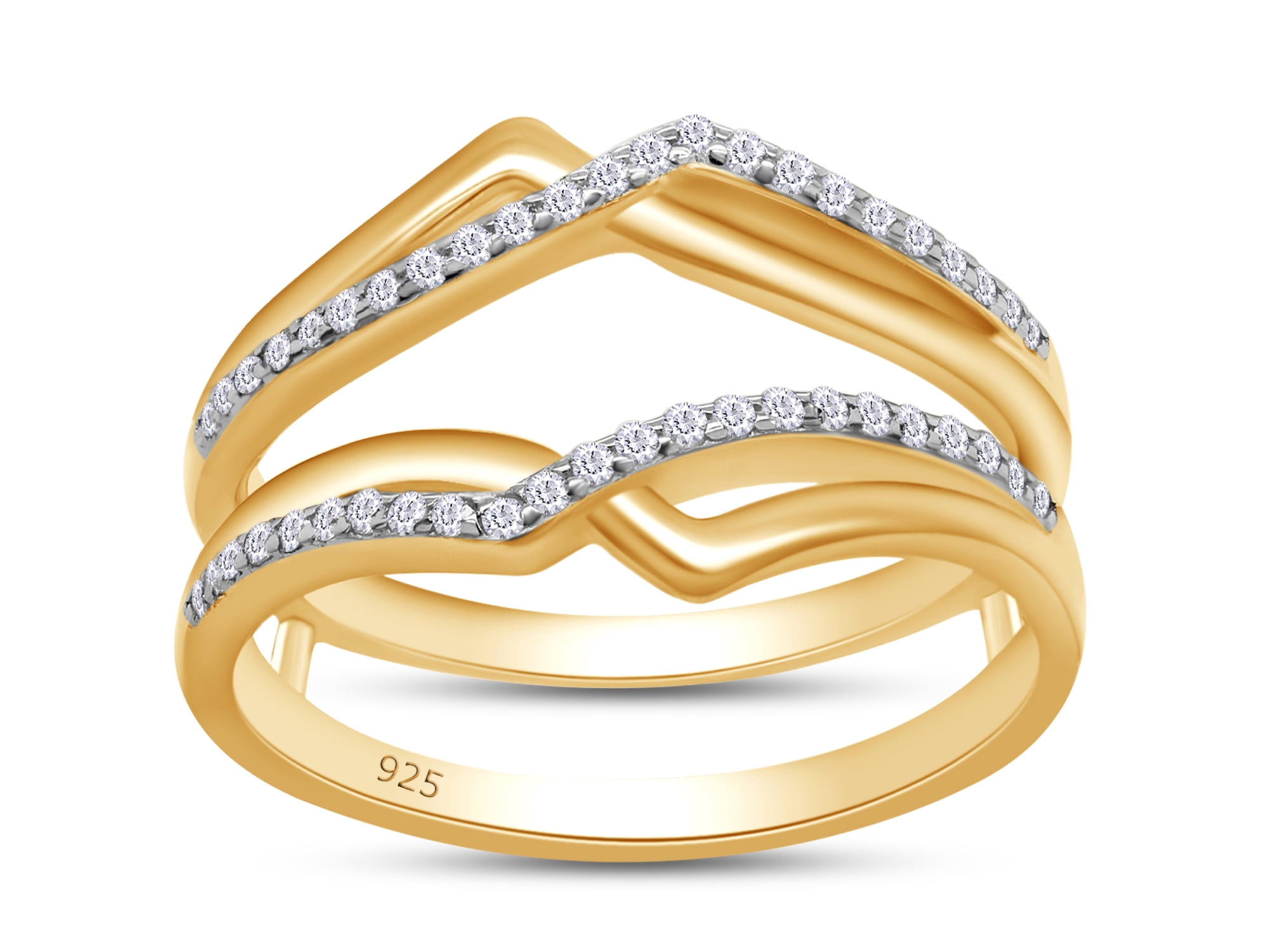 AFFY 1.40CT Moissanite Diamond Infinity Wedding Band Guard Ring ...