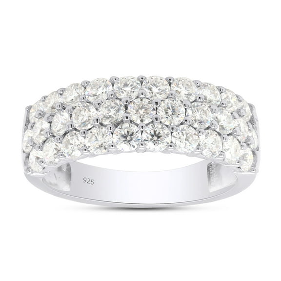 AFFY Round Cut White Natural Diamond Eternity Band Ring In 14K Solid ...