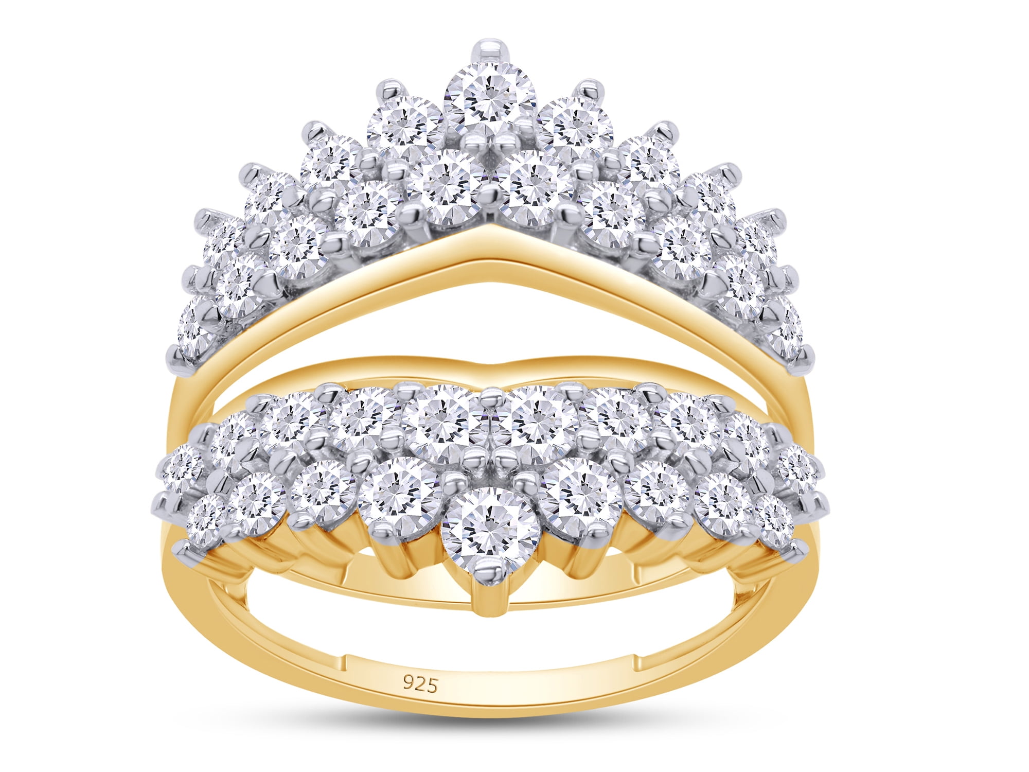 AFFY 1.90Ct Round Cut Lab Created Moissanite Diamond Double Row ...