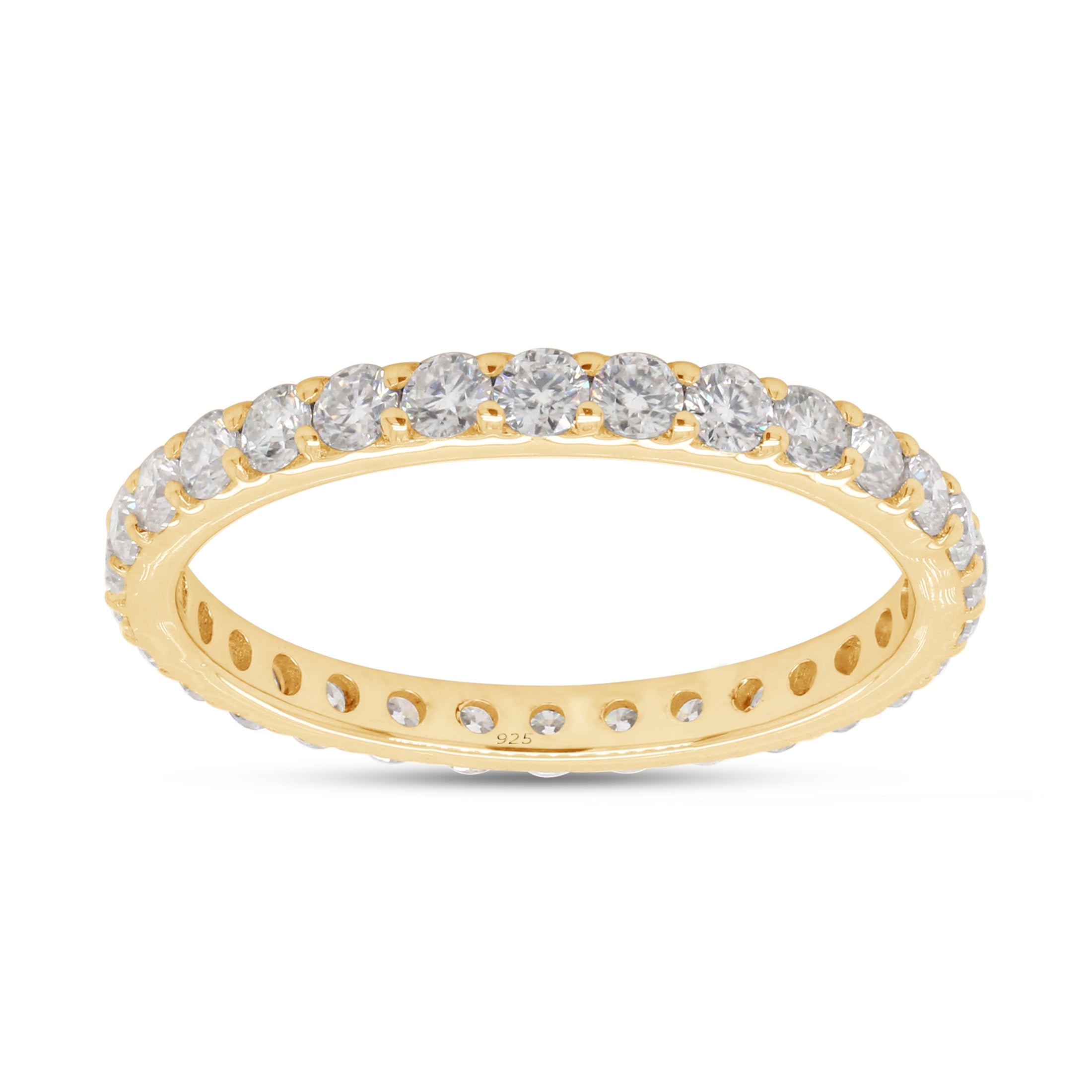 AFFY 1 CT Moissanite Diamond Eternity Wedding Band Ring for Women 14k ...