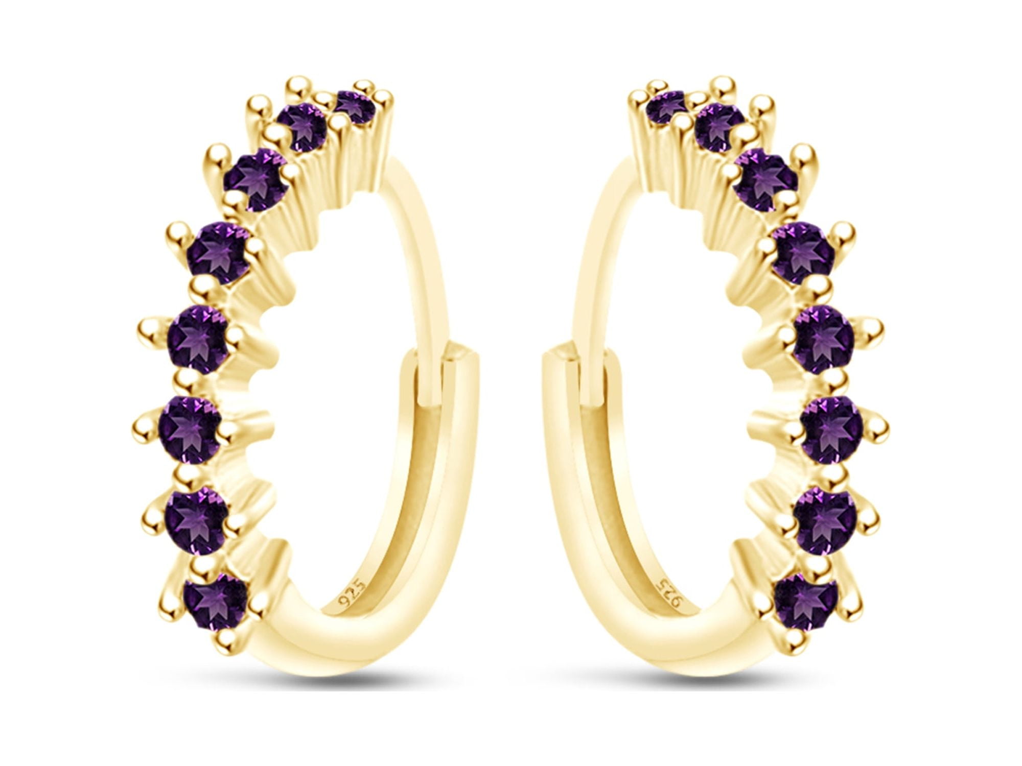 AFFY 14K Yellow Gold Over Sterling Silver Round Simulated Amethyst Kite ...