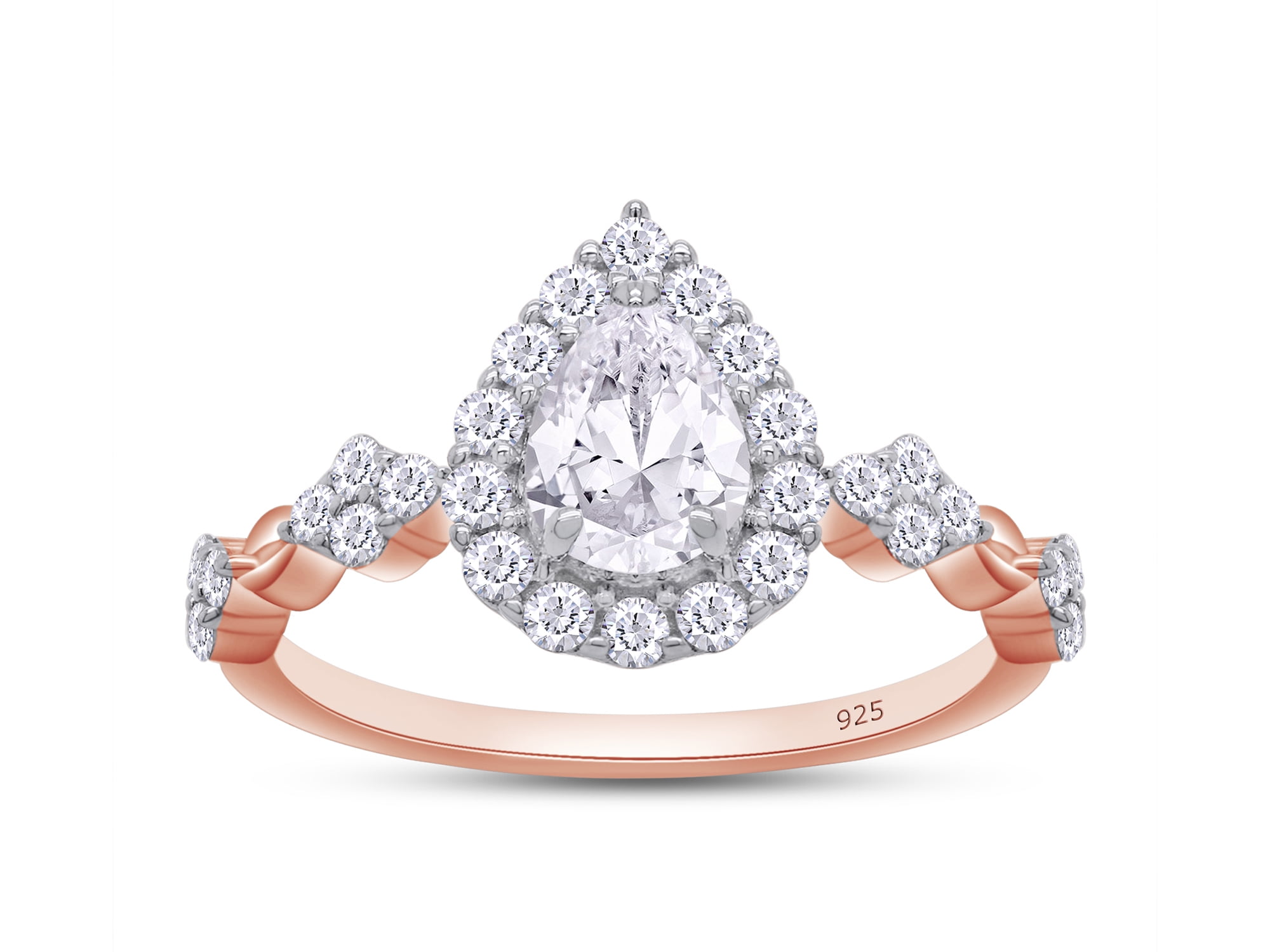 AFFY 18K Rose Gold Plated Sterling Silver 1.20CT Moissanite Diamond ...