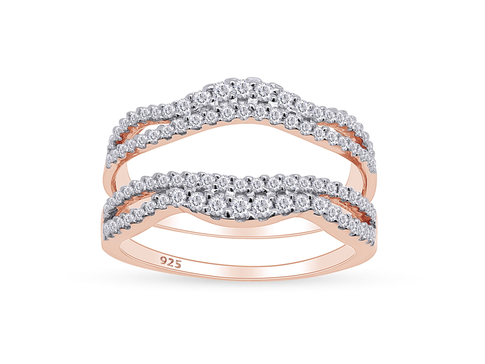 AFFY 0.60CT Moissanite Diamond Double Infinity Chevron Enhancer Wrap ...