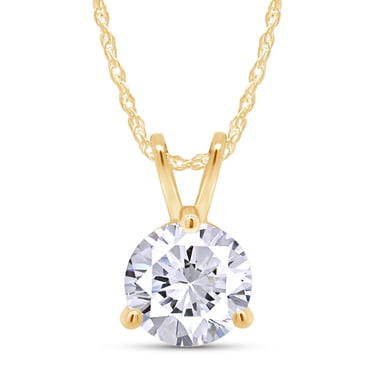 AFFY 2CT Moissanite Diamond Solitaire Pendant, 18K White Gold Plated ...