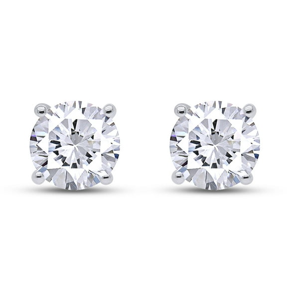 1 1/2 ct.t.w Each 6MM Round Cut Lab Created Moissanite Diamond 4-Prong ...