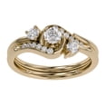 AFFY 3 Stone Bypass Bridal Set Rings for Women, 0.50 Carat (ctw) Lab ...