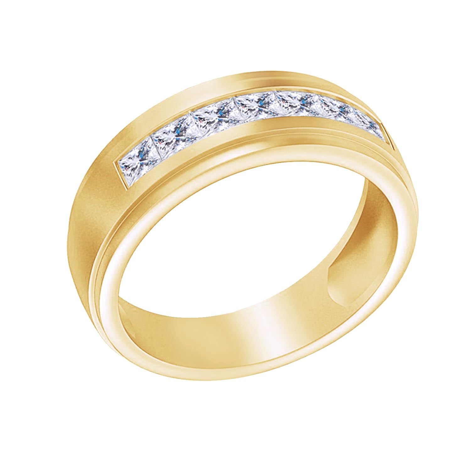 AFFY 4.00MM Moissanite Eternity Wedding Band |Channel Set Moissanite ...