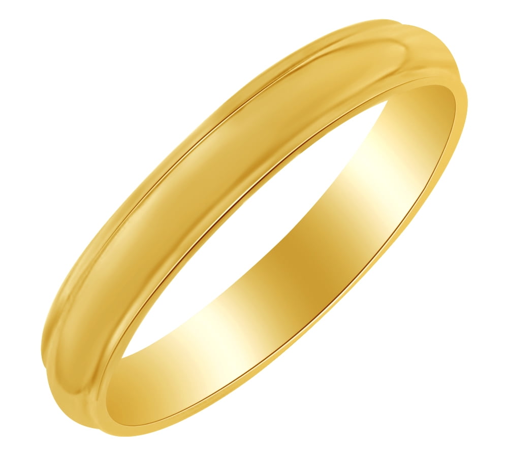 AFFY 4mm Half Round With Edge Band Ring in 10k Yellow Gold Ring Size ...