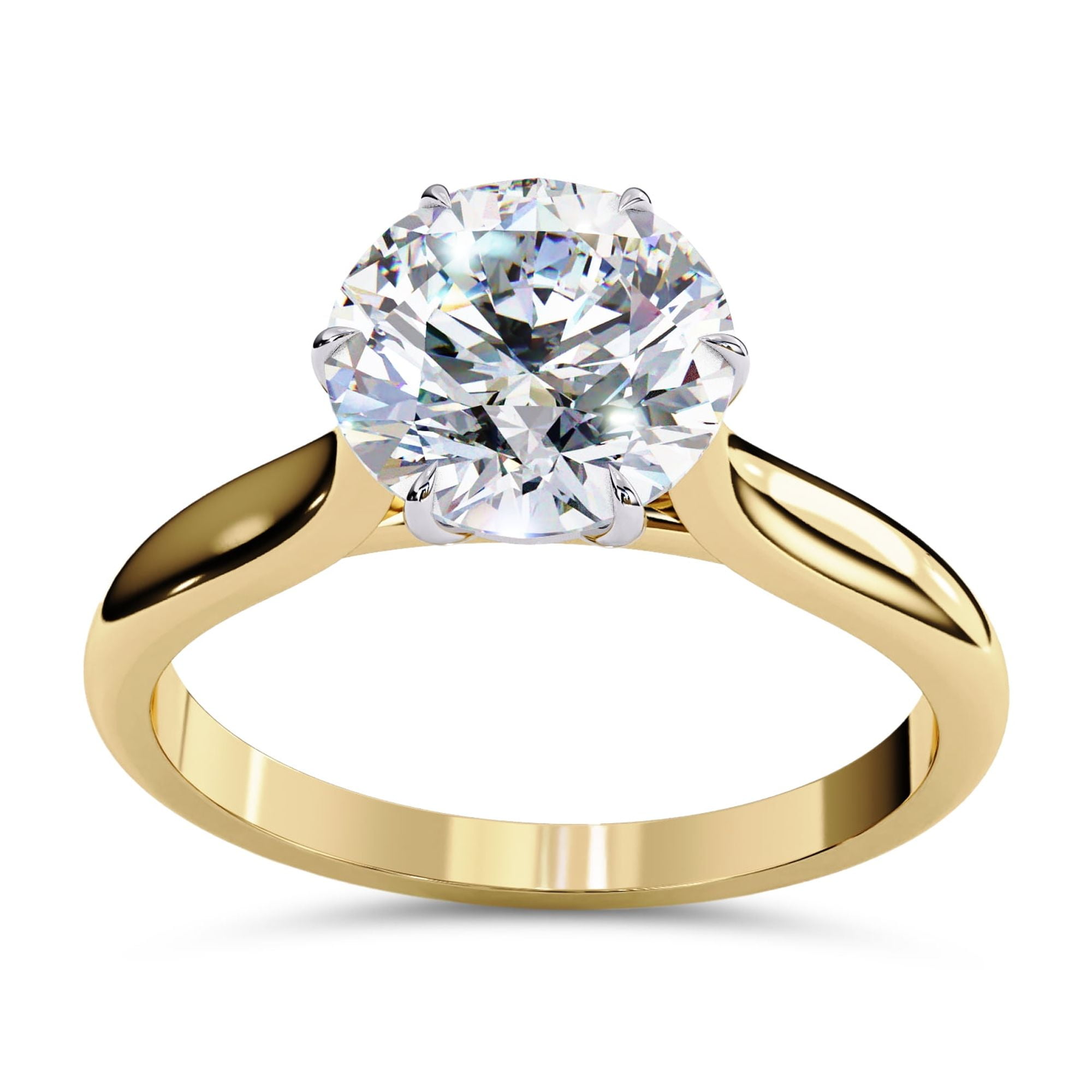 AFFY 6 Prong Solitaire Engagement Ring for Women, 1.90 Carat (ctw ...